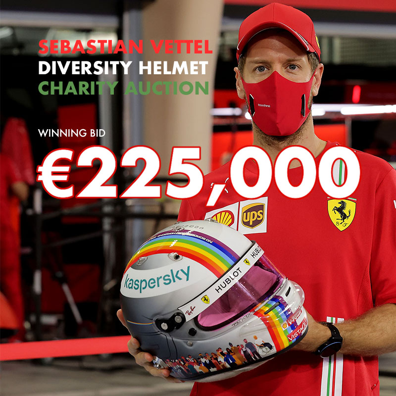 Sebastian Vettel Diversity Helmet Charity Auction - Tom Hartley Jnr